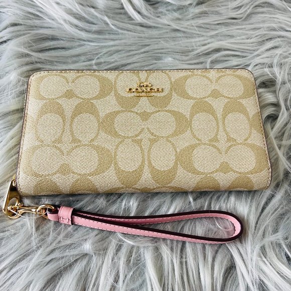 Coach | Bags | Coach Long Zip Around Wallet In Signature Canvas | Poshmark